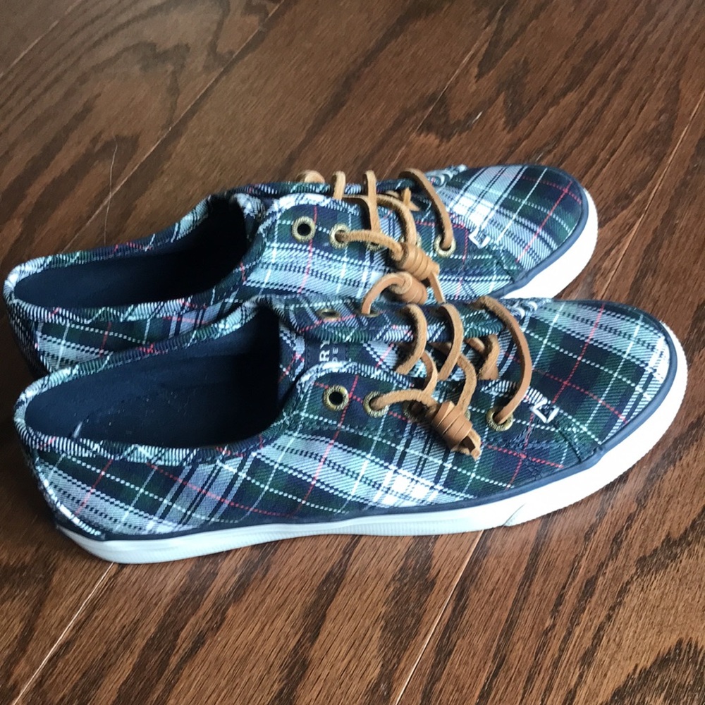 Sperry Topsider Plaid Slip On Shoes In Size 7.5 - Gem